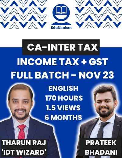 CA Inter Tax Classes in English for Nov 2023 (Full Batch) (Paper 4 ... CA Inter Tax Classes in English for Nov 2023 (Full Batch) (Paper 4 ...